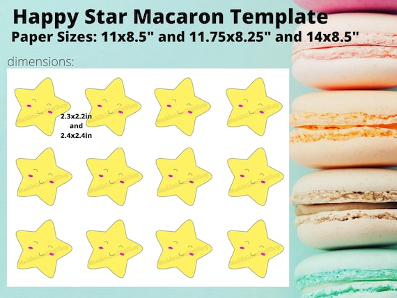 Happy Star Macaron Template Starfish | Etsy