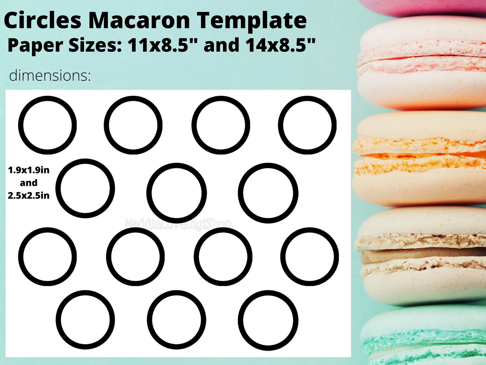 Circles Macaron Template - Etsy