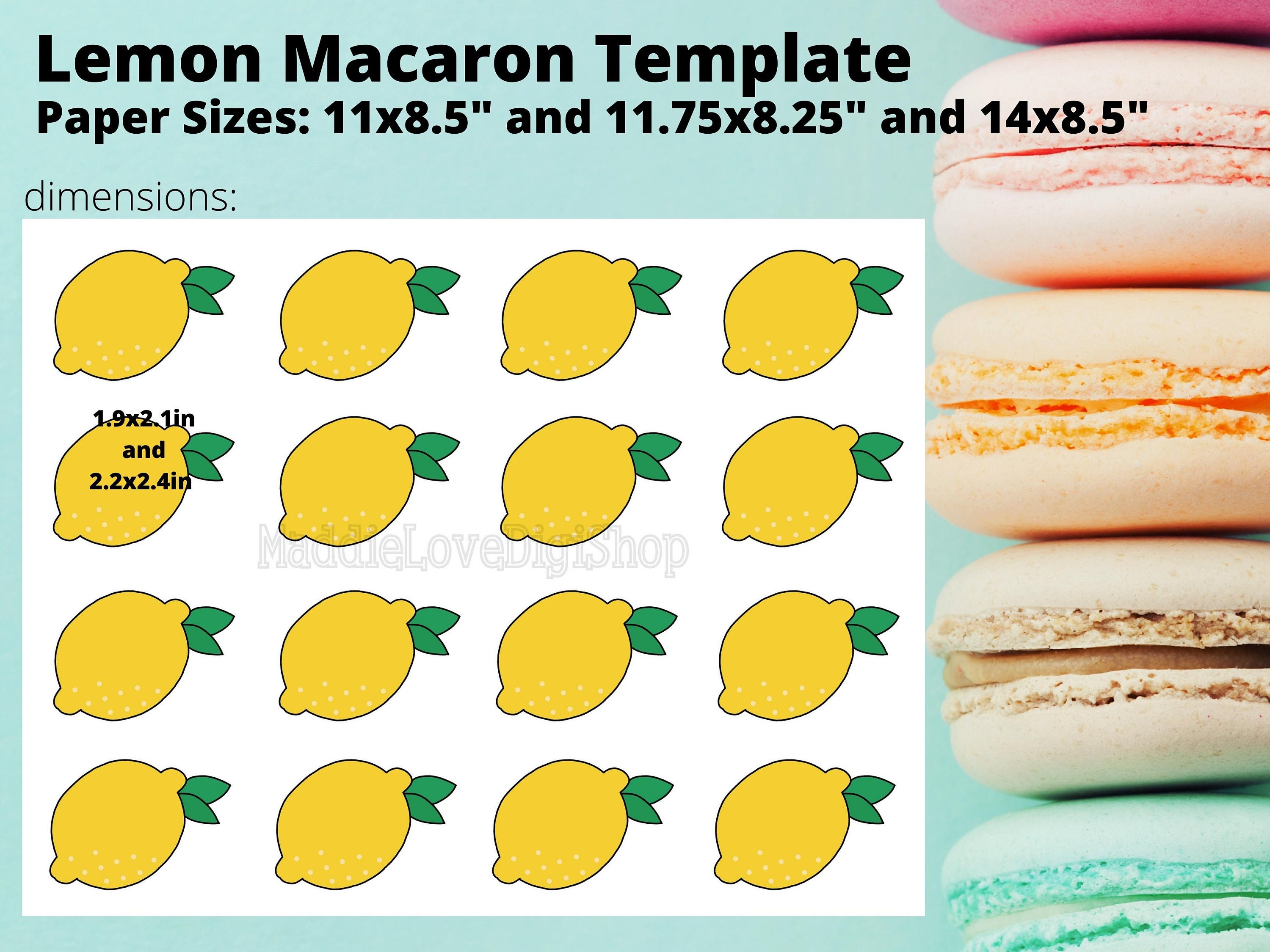 Lemon Macaron Template - Etsy
