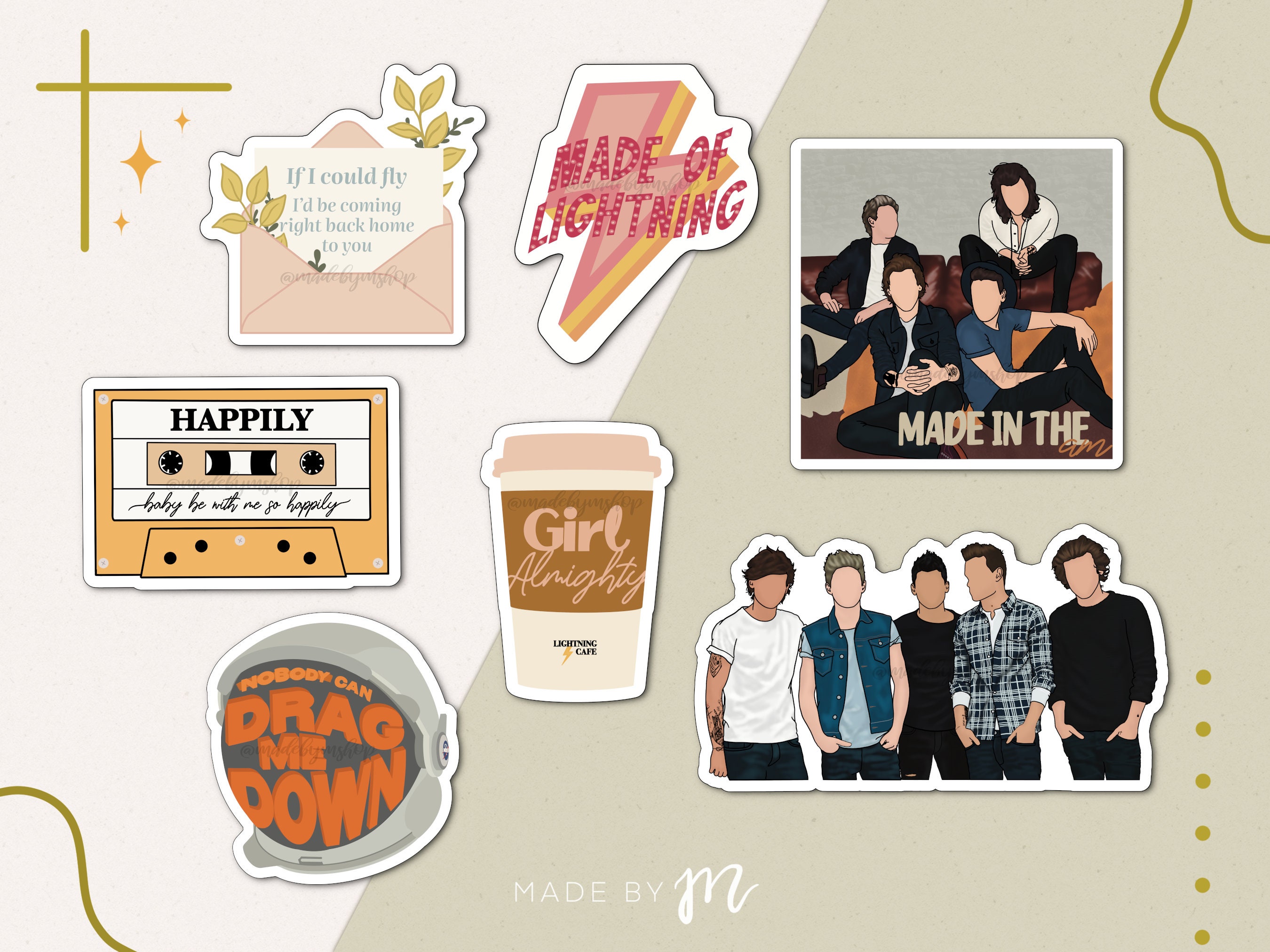 waterproof and glossy stickers | Cassette stickers one direction ...