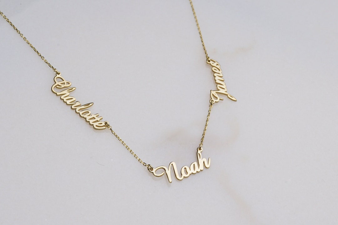 Multiple Names Necklace * Gold Multiple Names Necklace * 2 Names ...