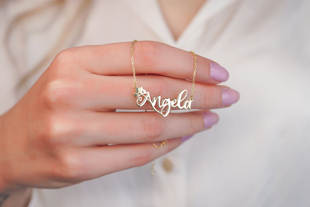 Personalized Love Symbols Name Necklace * Dainty Love Name Necklace ...