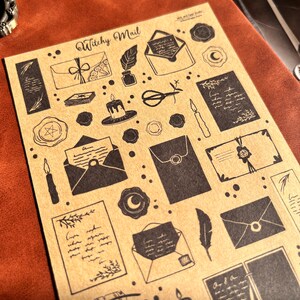 Witchy Mail Sticker Sheet, Goth Letter Stickers, Witchcraft Bullet ...