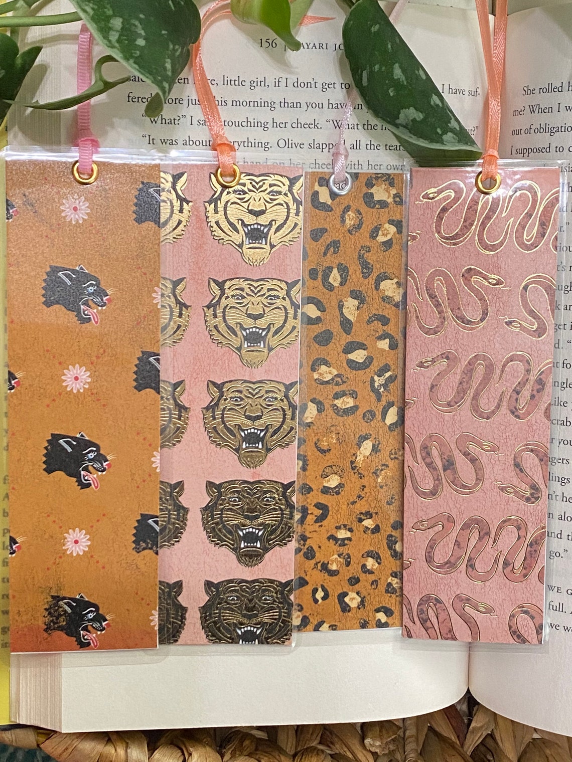 Cheetah Tiger Panther and Snake Laminated Bookmark With - Etsy