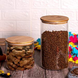 Round Extra-large Glass Jars Set, Round Pantry Jars With Premium Bamboo ...