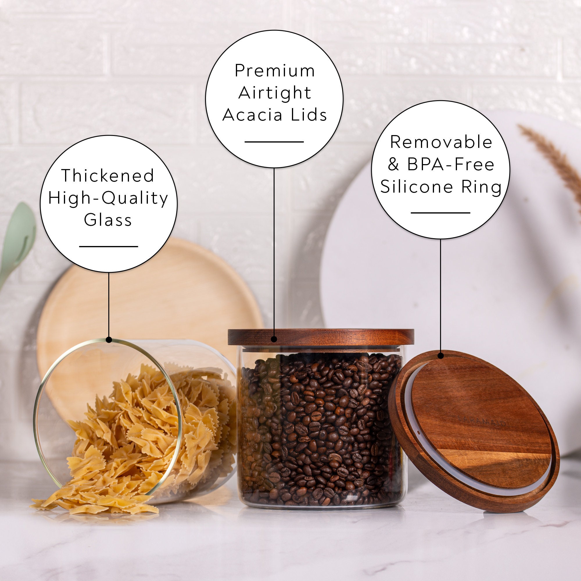 Round Extra-large Glass Jars Set Round Pantry Jars With - Etsy