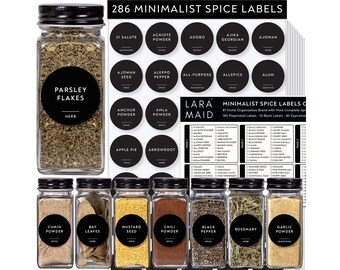 REMOVABLE Waterproof Modern Spice Labels white - Etsy