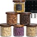 Round Extra-large Glass Jars Set, Round Pantry Jars With Premium Bamboo ...
