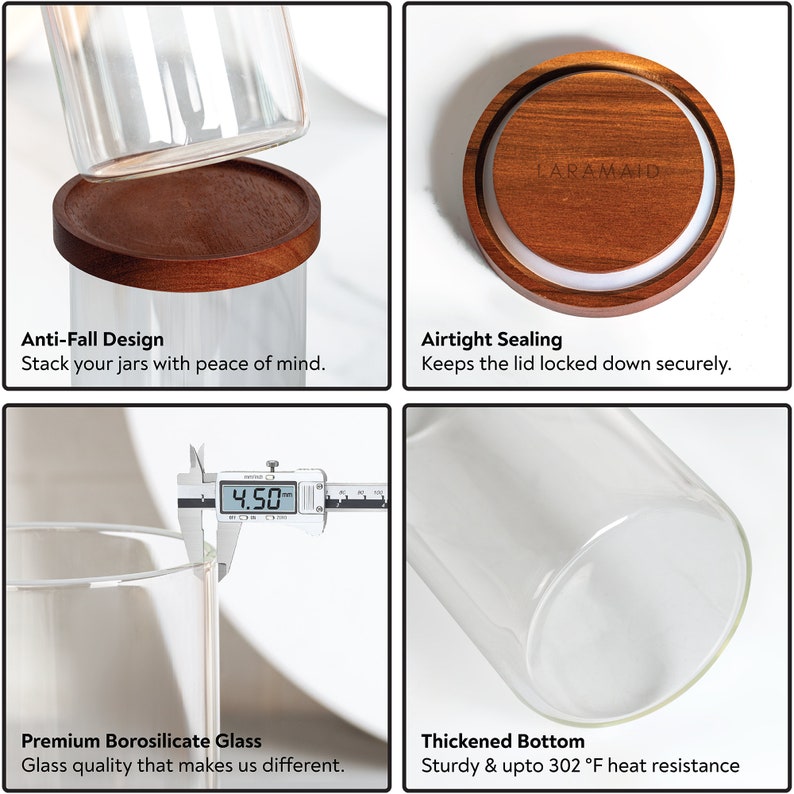 Round Extra-large Glass Jars Set Round Pantry Jars With - Etsy