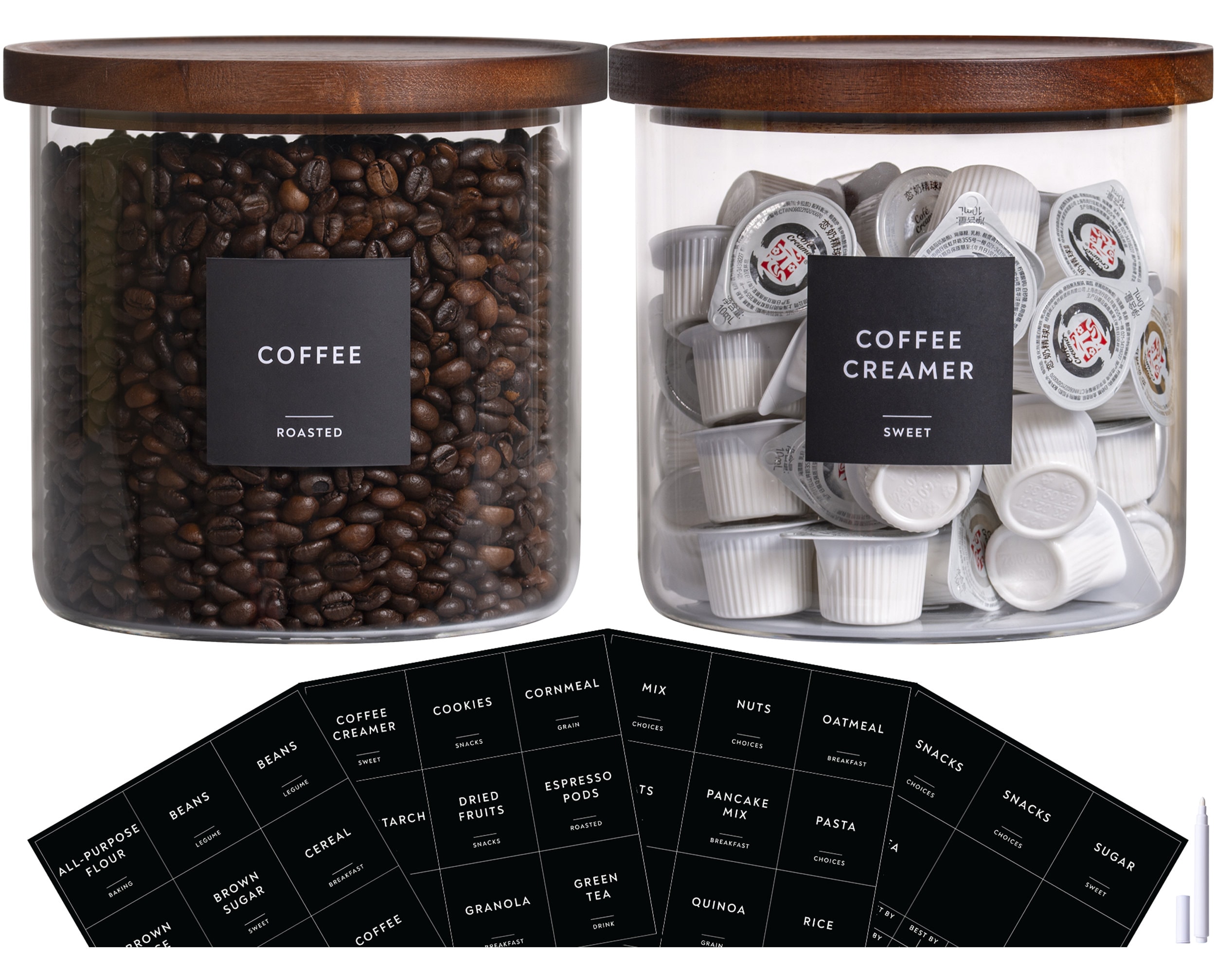 Round Extra-large Glass Jars Set Round Pantry Jars With - Etsy