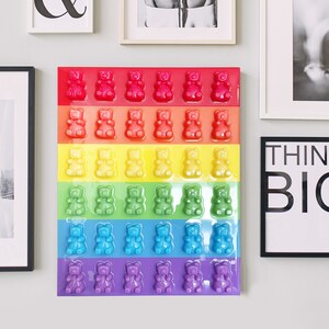 RAINBOW GUMMY BEAR 3D Wall Decor Pop Art / Rainbow Pride Resin Gummy ...