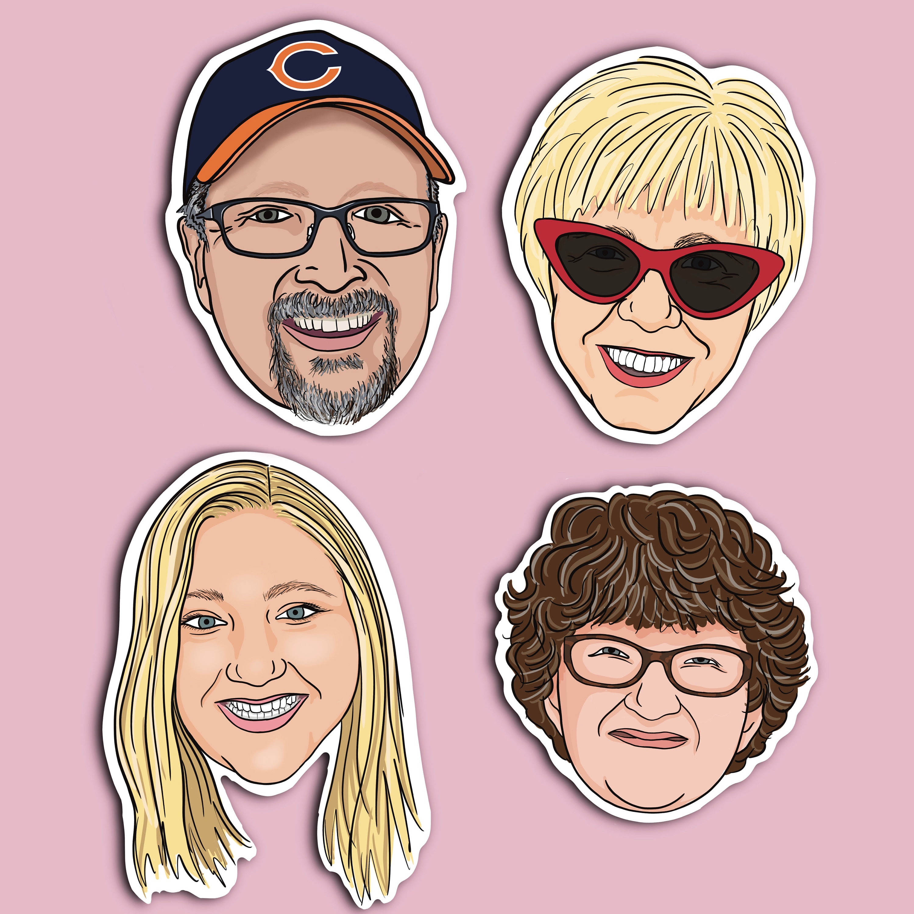 Custom Face Magnets Portrait Illustrations Personalized | Etsy