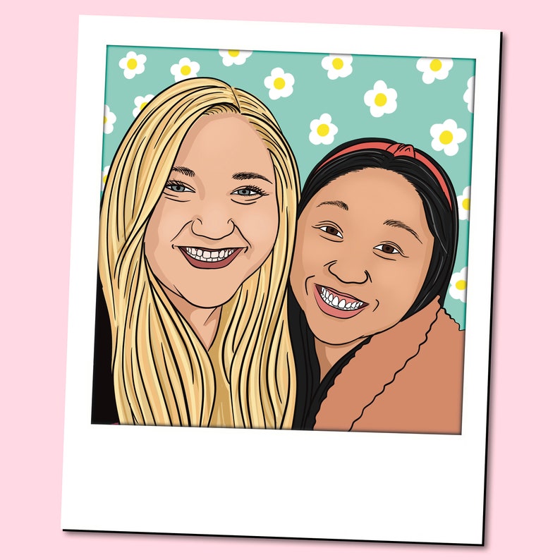 Custom Polaroid Magnets Face Illustrations Personalized - Etsy