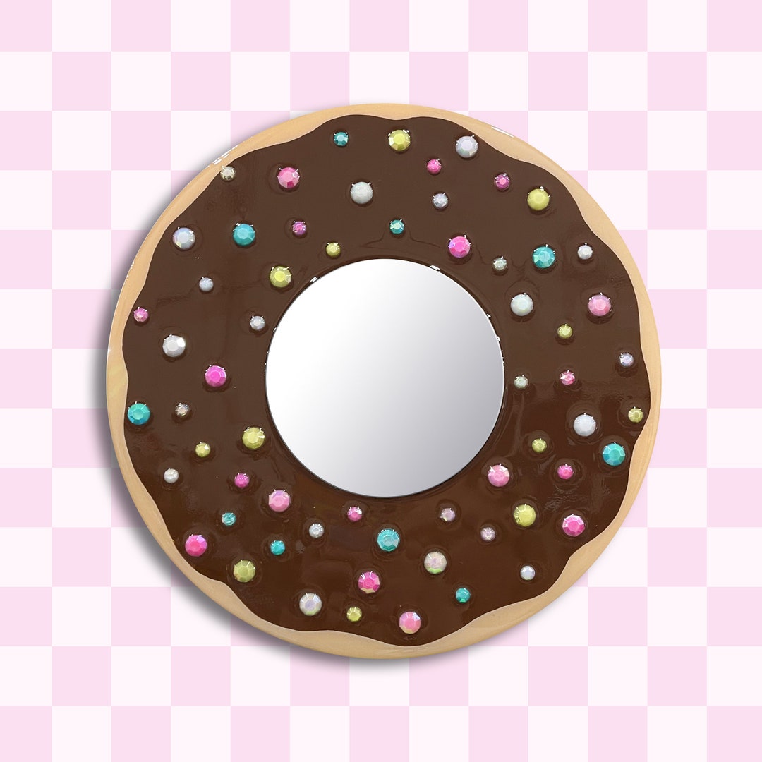 DONUT MIRROR With GEM Sprinkles - Wall Pop Art / 12 X 12 in Resin Wall ...