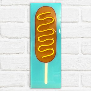 CORN DOG ART - Funky Food Art - Wall Decor - Quirky Wall Art - Faux ...