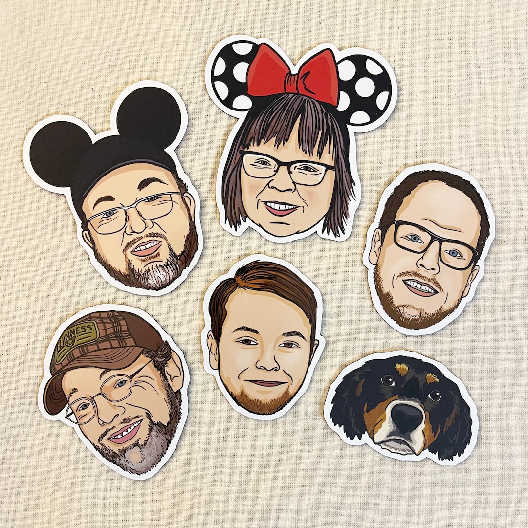 Custom Face Magnets - Portrait Illustrations - Personalized Face ...