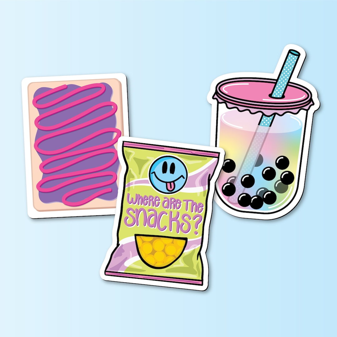 SNACKS MAGNET SET Illustrated Magnet Set Food Magnets - Etsy