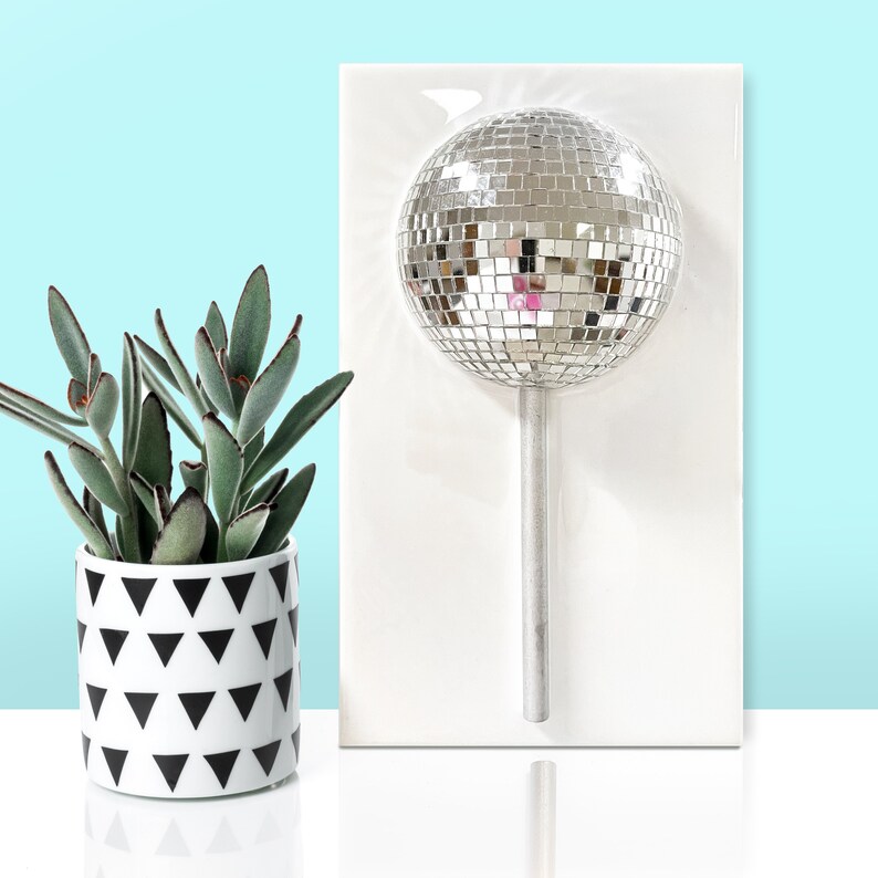 DISCO LOLLIPOP / Mini Disco Ball Pop Art Resin Coated Unique - Etsy