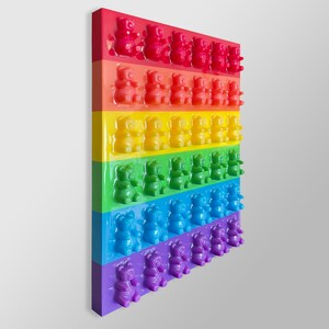 RAINBOW GUMMY BEAR 3D Wall Decor Pop Art / Rainbow Pride Resin Gummy ...