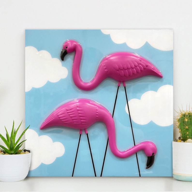 3D FLAMINGO ART - 3D Wall Art - Pop Art Wall Decor - Flamingo Artwork ...