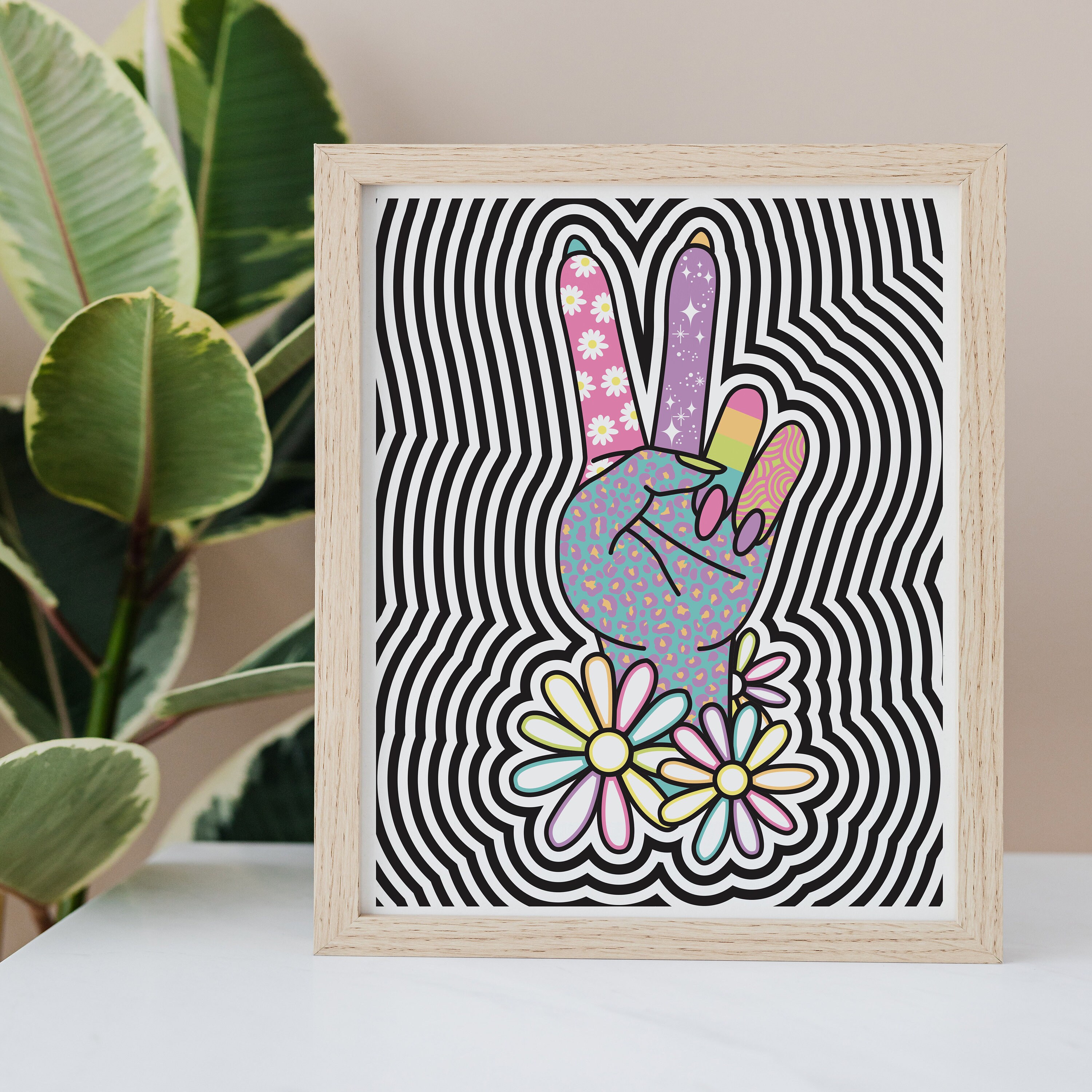 Peace Sign Hand 8x10 ART PRINT Wall art poster | Etsy