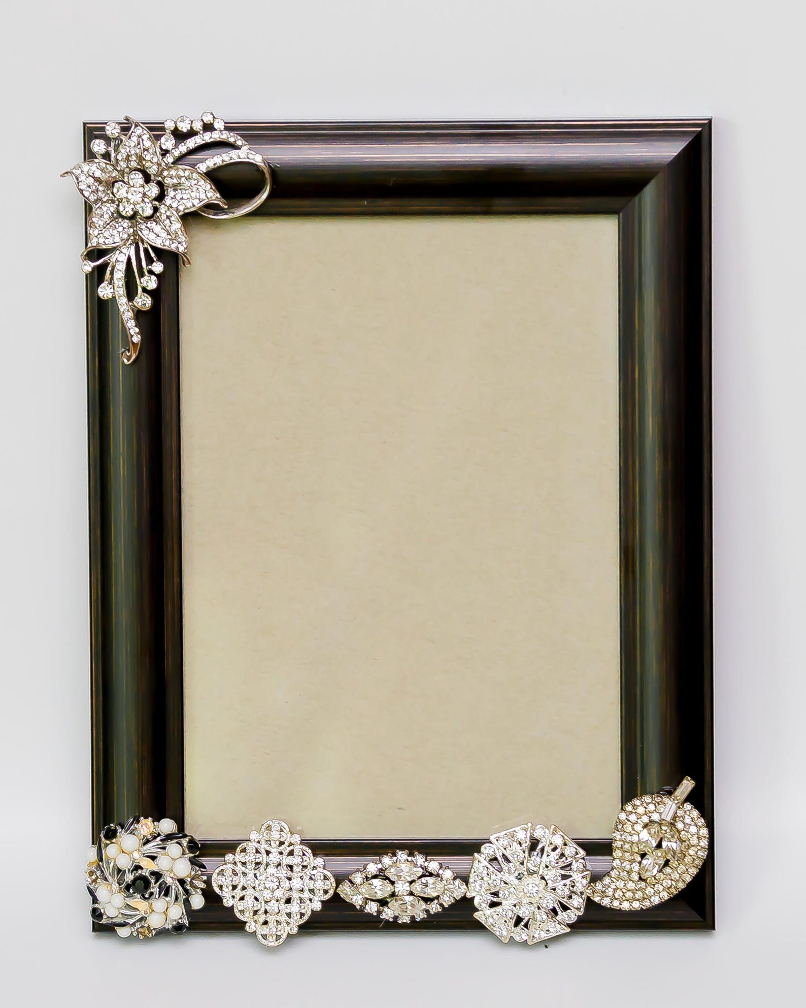 Jeweled Frame , Repurposed Jewelry Frame, Sparkly Jewelry Frame ...