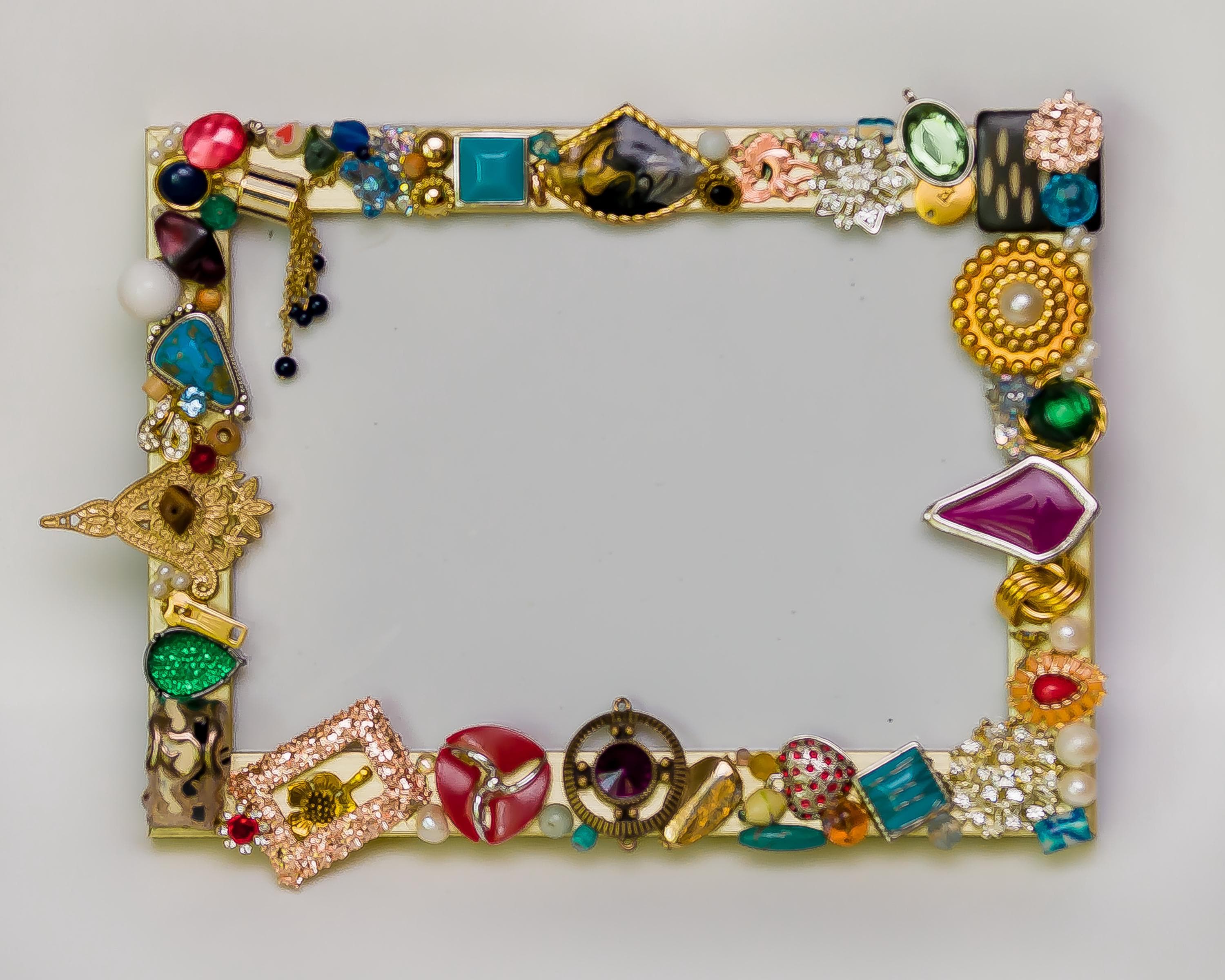 Jeweled Photo Frame , Jeweled Frame, Repurposed Jewelry Frame, Sparkly ...