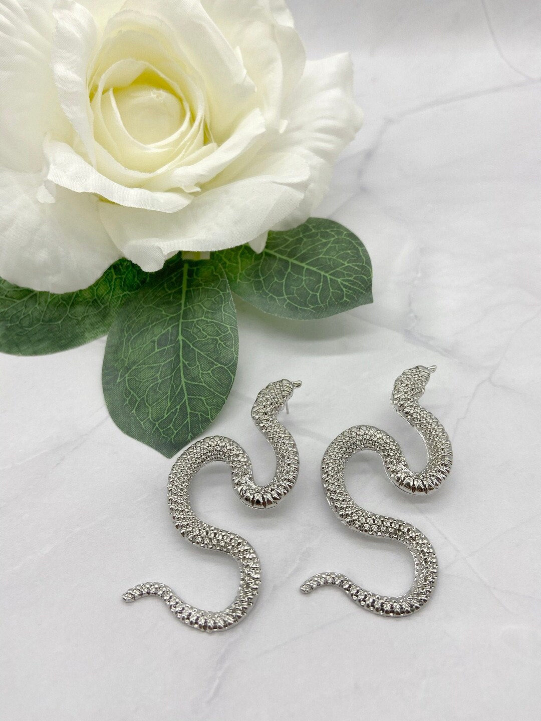 Snake Statement Earrings, Serpent Earrings, Gold, Silver, Quality ...