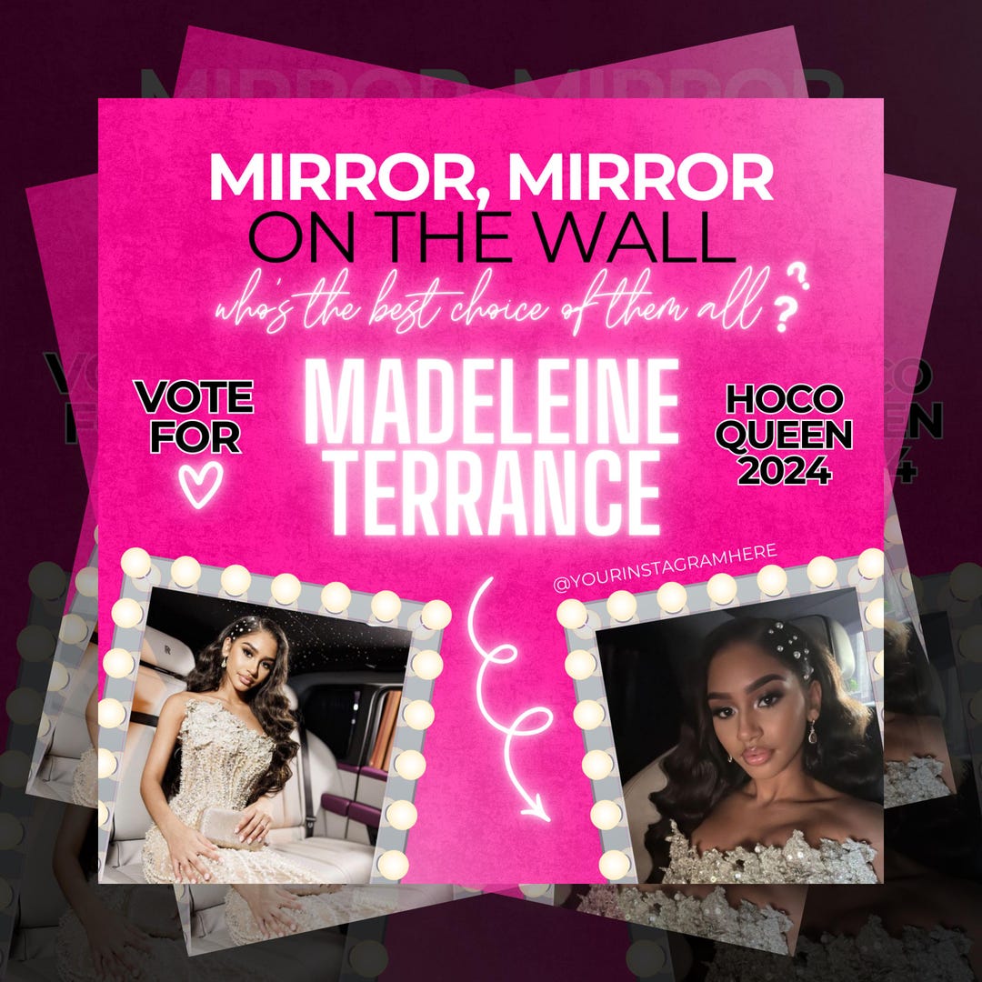 Homecoming Flyer Vote for Me Flyer HOCO Queen Editable Canva Flyer ...