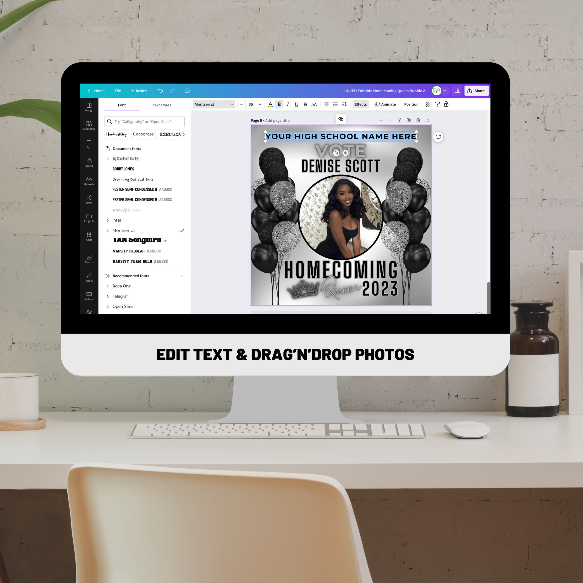 Editable Homecoming Vote for Me Flyer Canva Flyer Template Beauty Queen ...