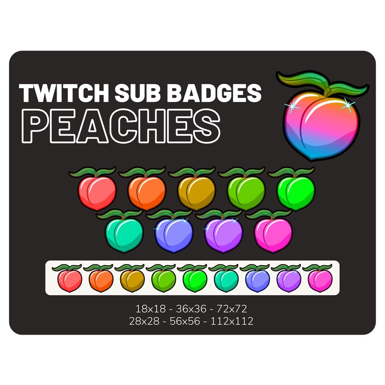 Peaches Twitch Sub Badge Bundle Emote Streamer Emoji Cheer - Etsy Australia