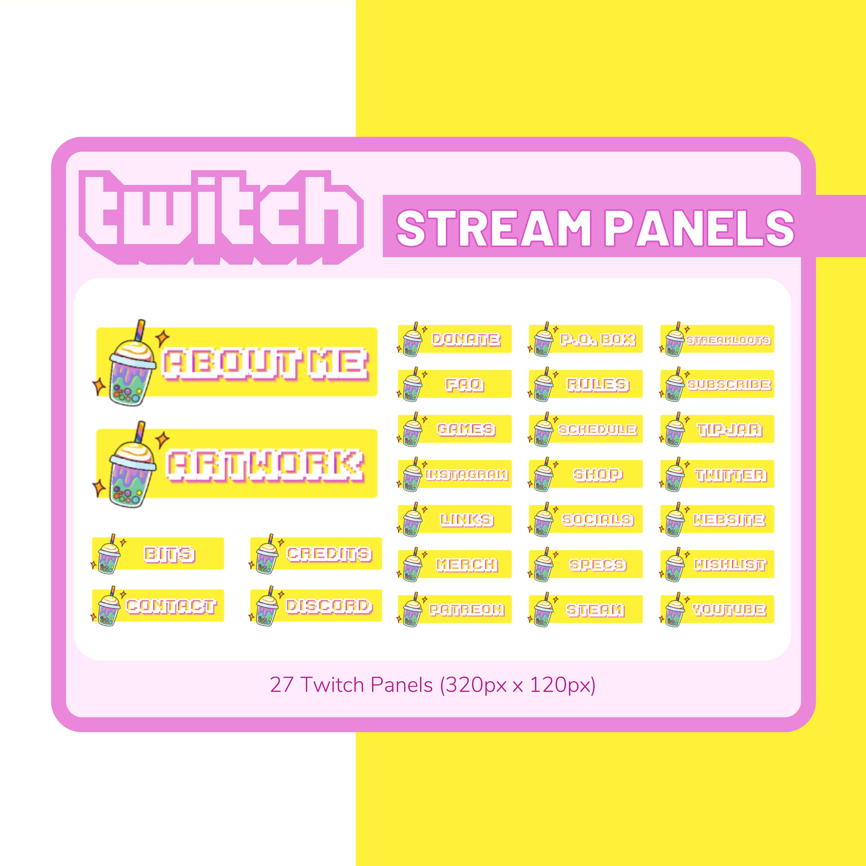 Twitch Stream Panels 27X Boba Streamer Profile Panel - Etsy Hong Kong