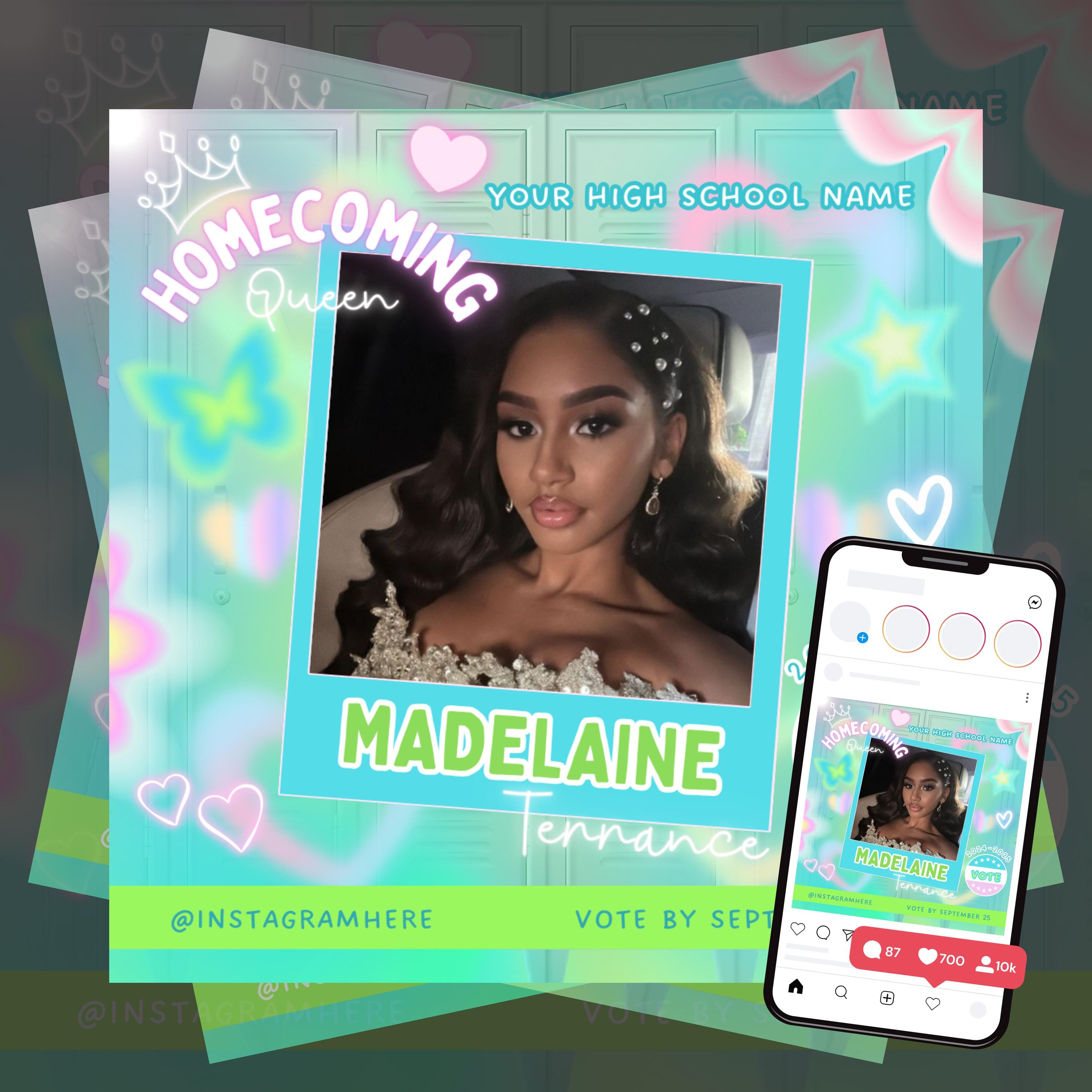 Homecoming Flyer, Vote for Me Flyer, HOCO Queen Editable Canva Flyer ...