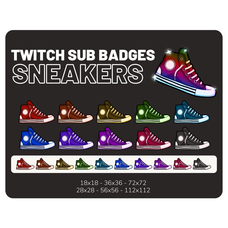 High Top Sneakers Twitch Sub Badge Bundle, Emote, Streamer Emoji, Cheer ...