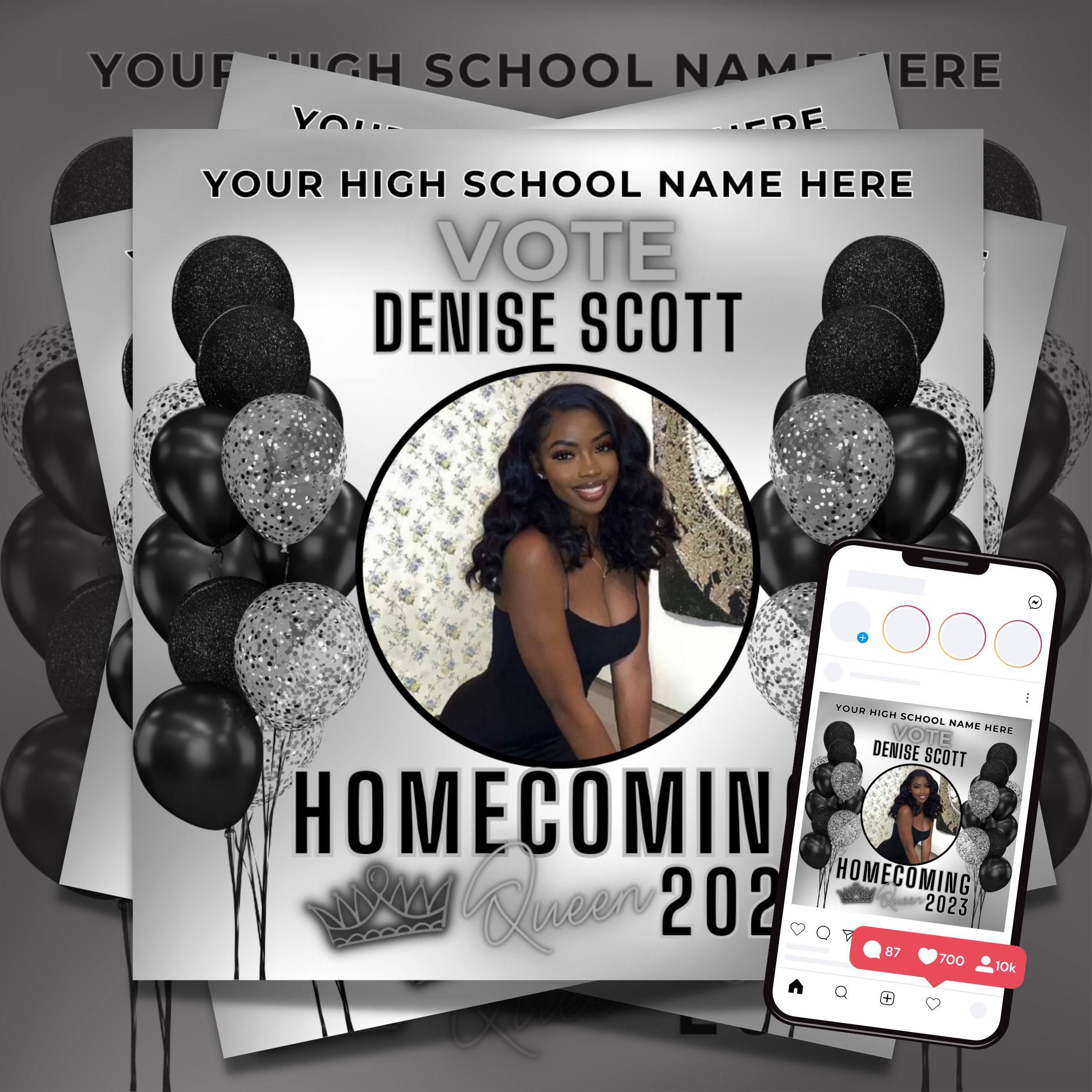 Editable Homecoming Vote for Me Flyer Canva Flyer Template Beauty Queen ...