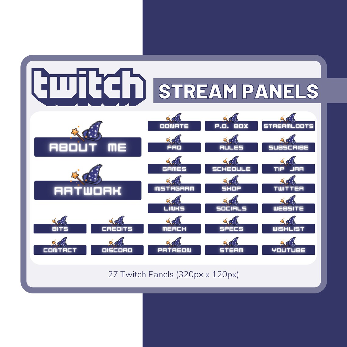 Twitch Stream Panels 27X Magic Streamer Profile Panel - Etsy