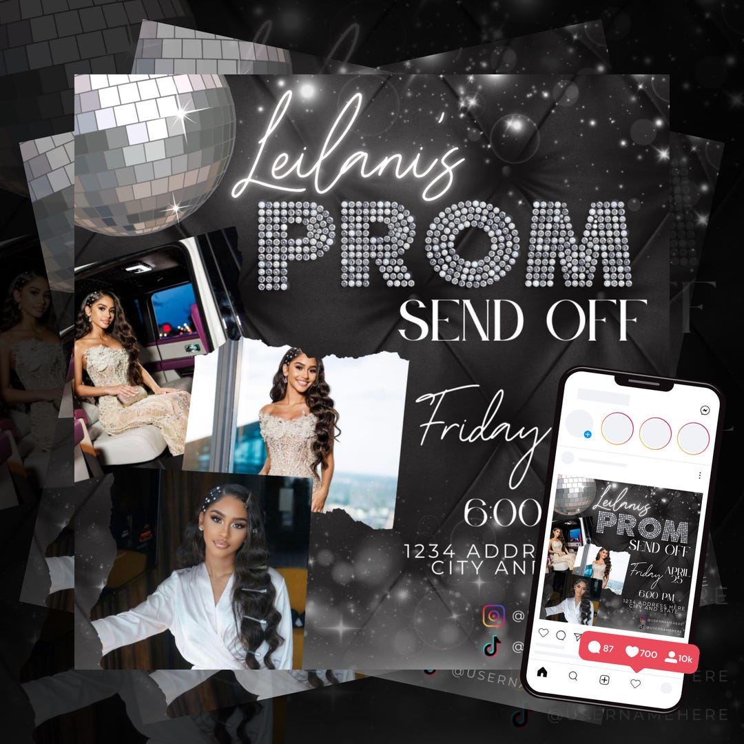 DIY Editable Prom Send off Flyer Prom Invitation Flyer Prom Flyer Prom ...