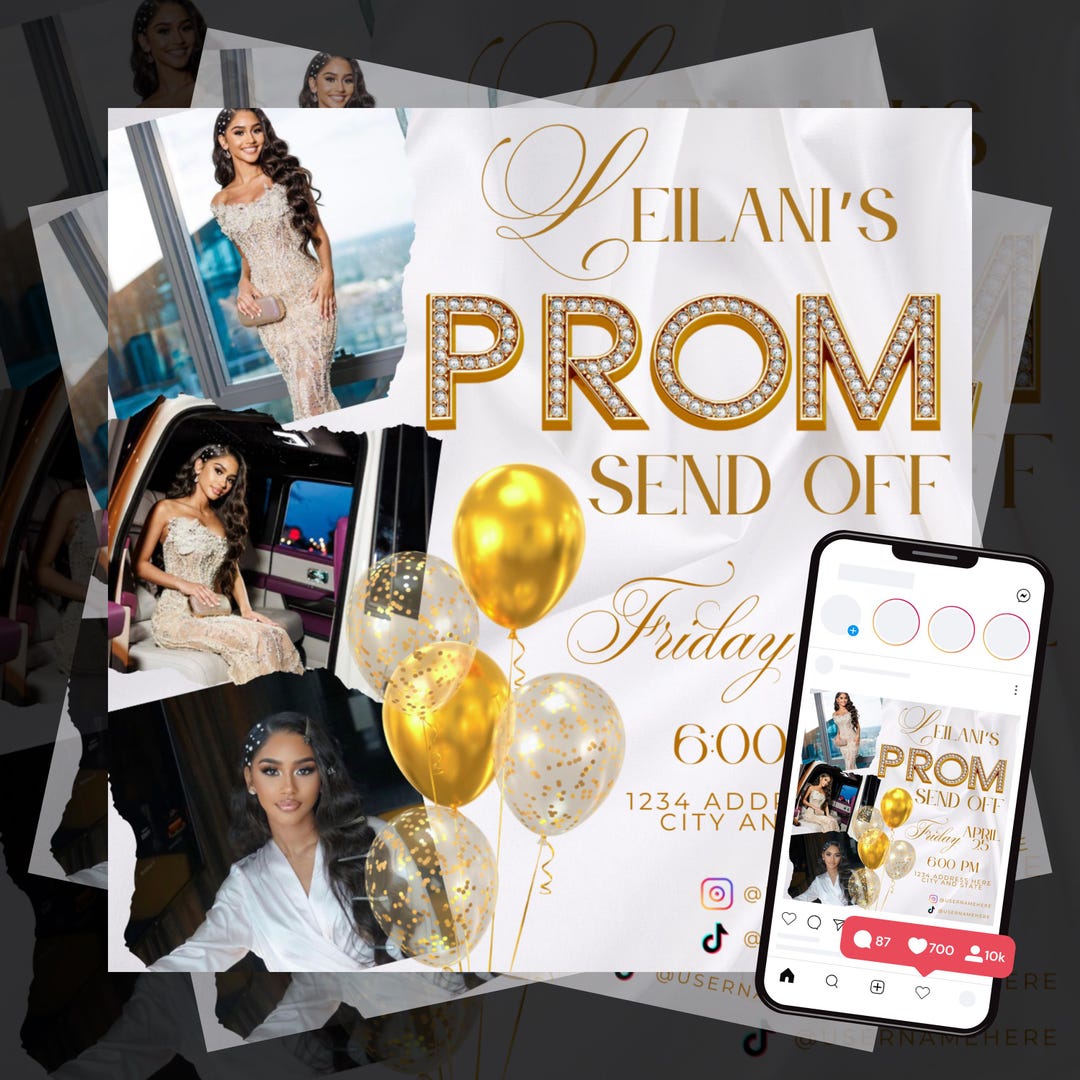 DIY Editable Prom Send off Flyer Prom Invitation Flyer Prom Flyer Prom Season Flyer Prom Event ...