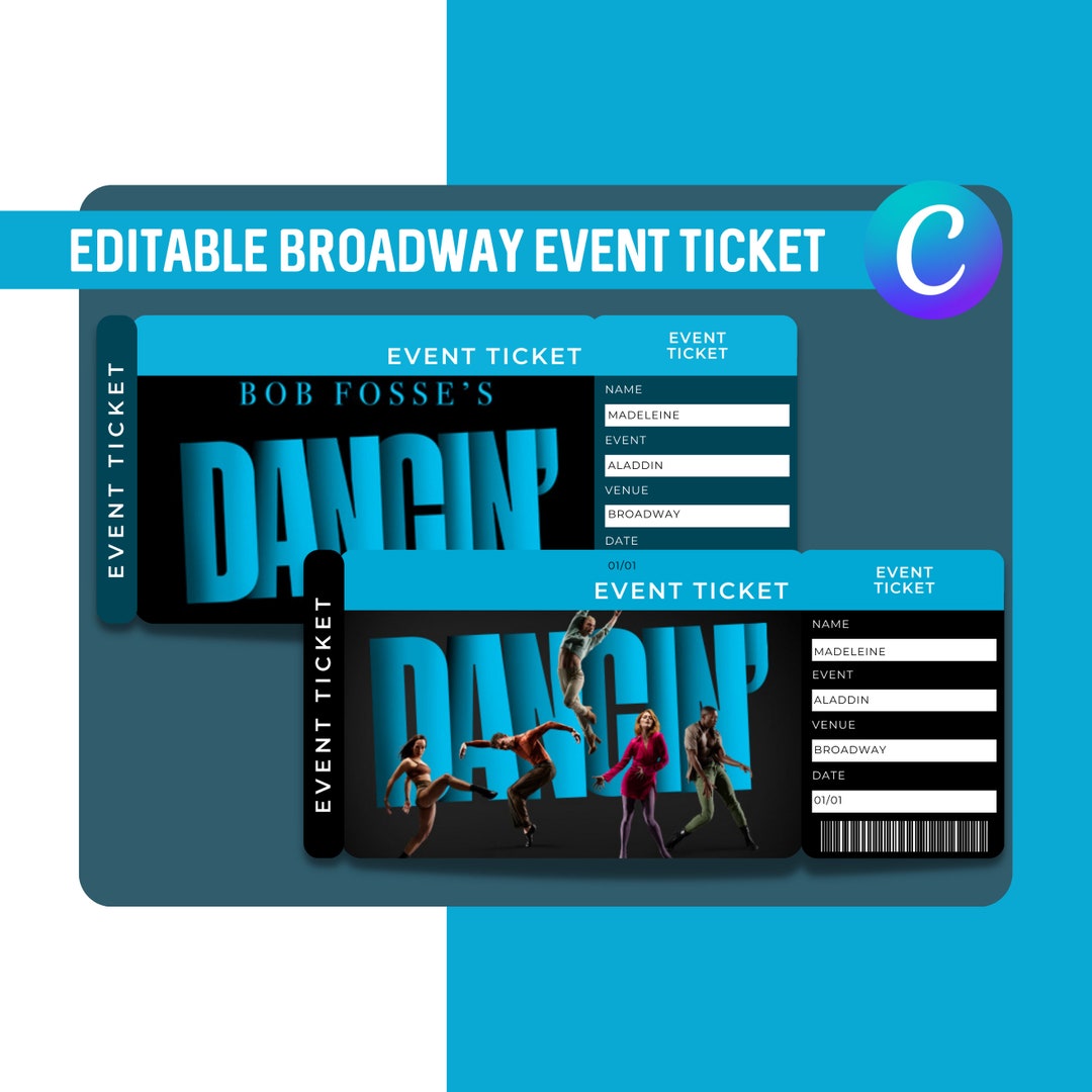 Editable Broadway Event Ticket Template Dancin' Musical Invitation - Etsy
