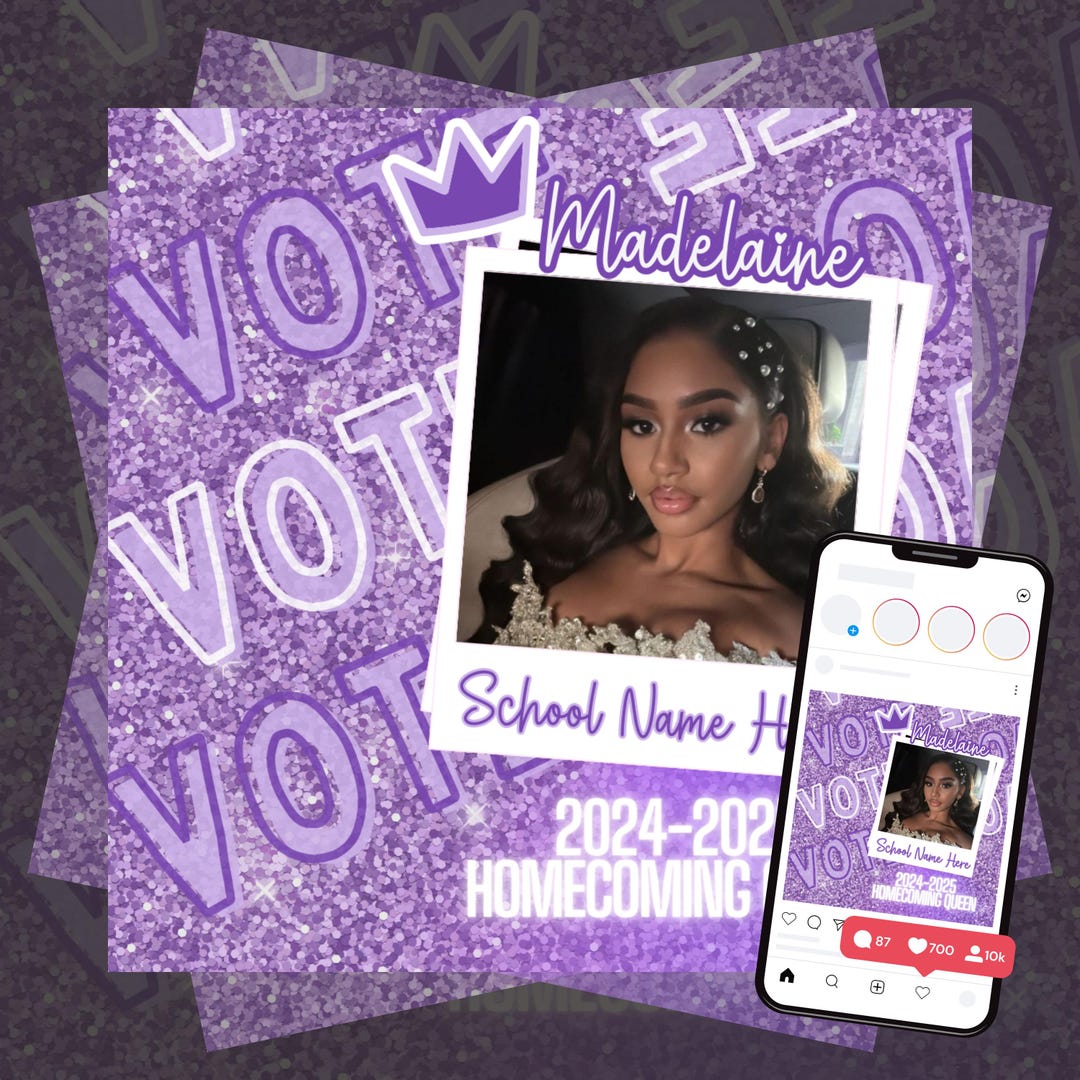 Homecoming Queen Flyer, Homecoming Flyer, Vote for Me Flyer, Homecoming ...