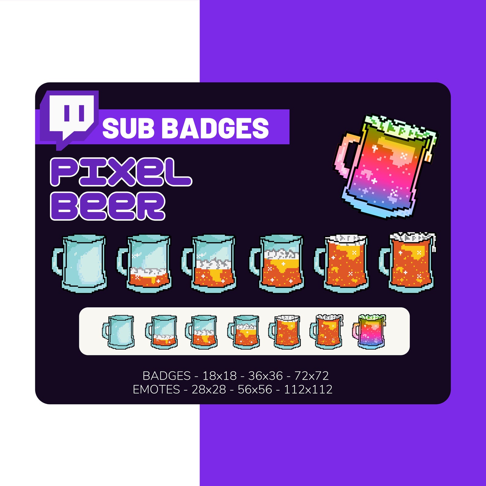 Beer Twitch Sub Badge Bundle Emote Streamer Emoji Cheer - Etsy