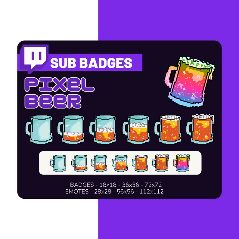 Beer Twitch Sub Badge Bundle, Emote, Streamer Emoji, Cheer Badge ...