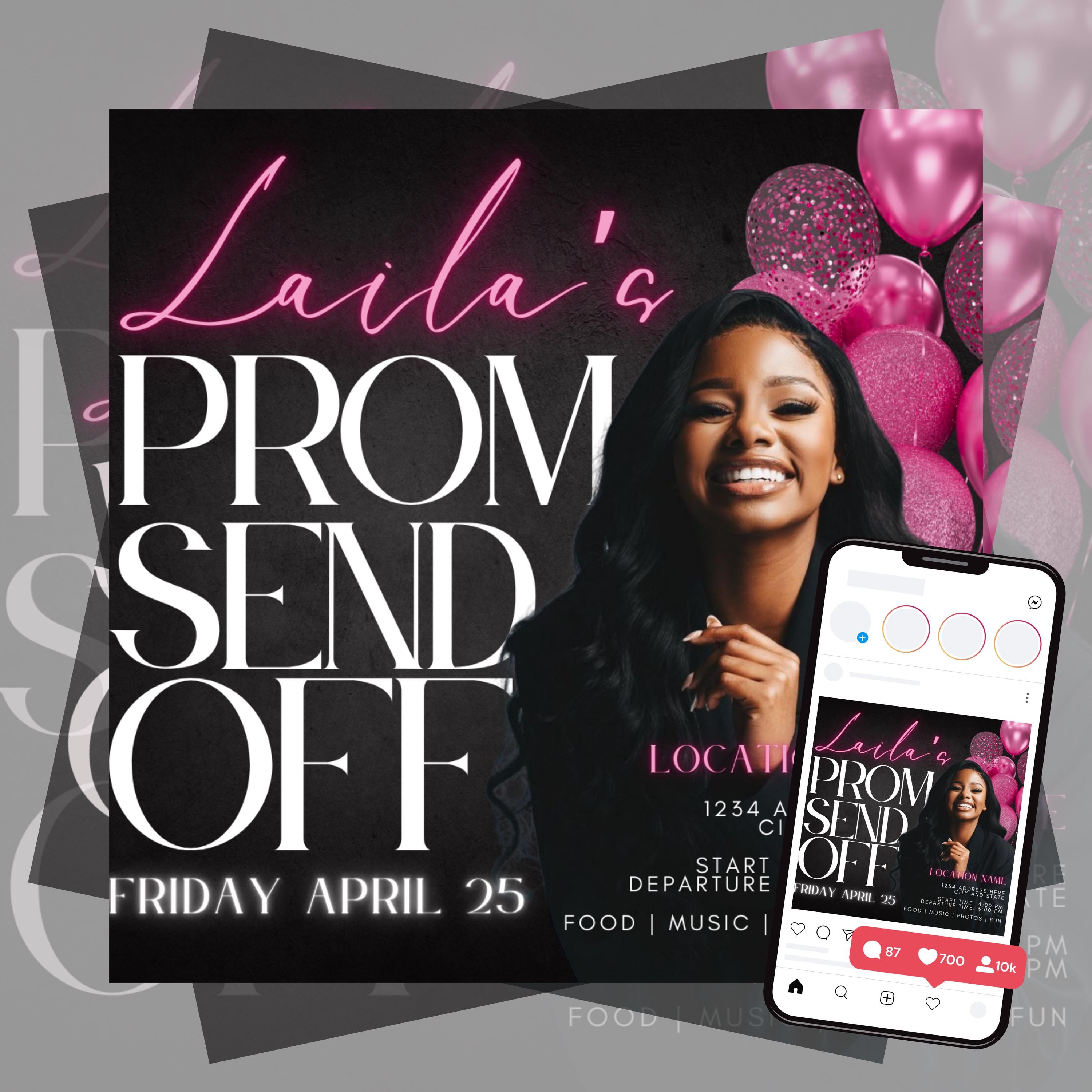 DIY Editable Prom Send off Flyer Prom Invitation Flyer Prom Flyer Prom ...