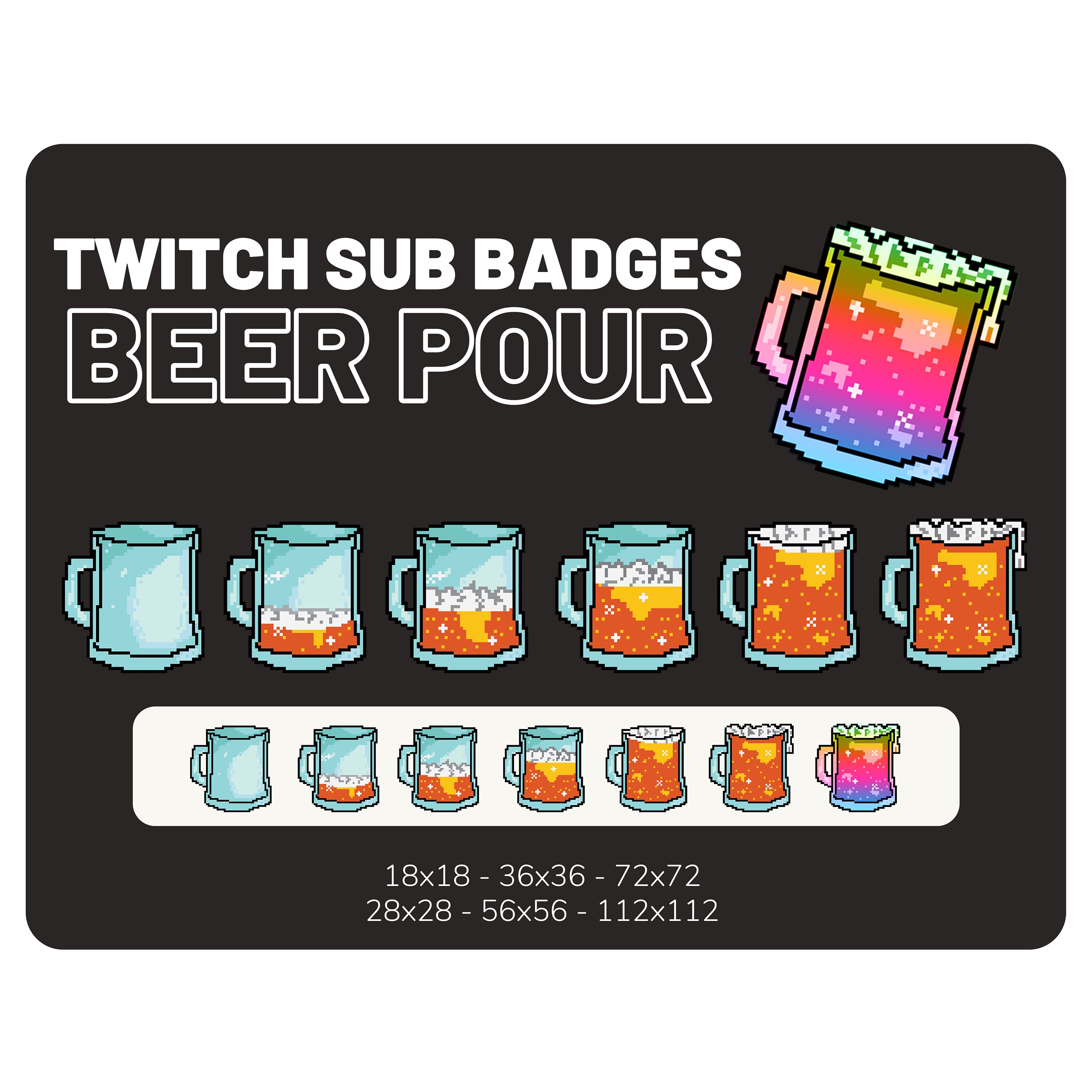 Beer Twitch Sub Badge Bundle, Emote, Streamer Emoji, Cheer Badge ...