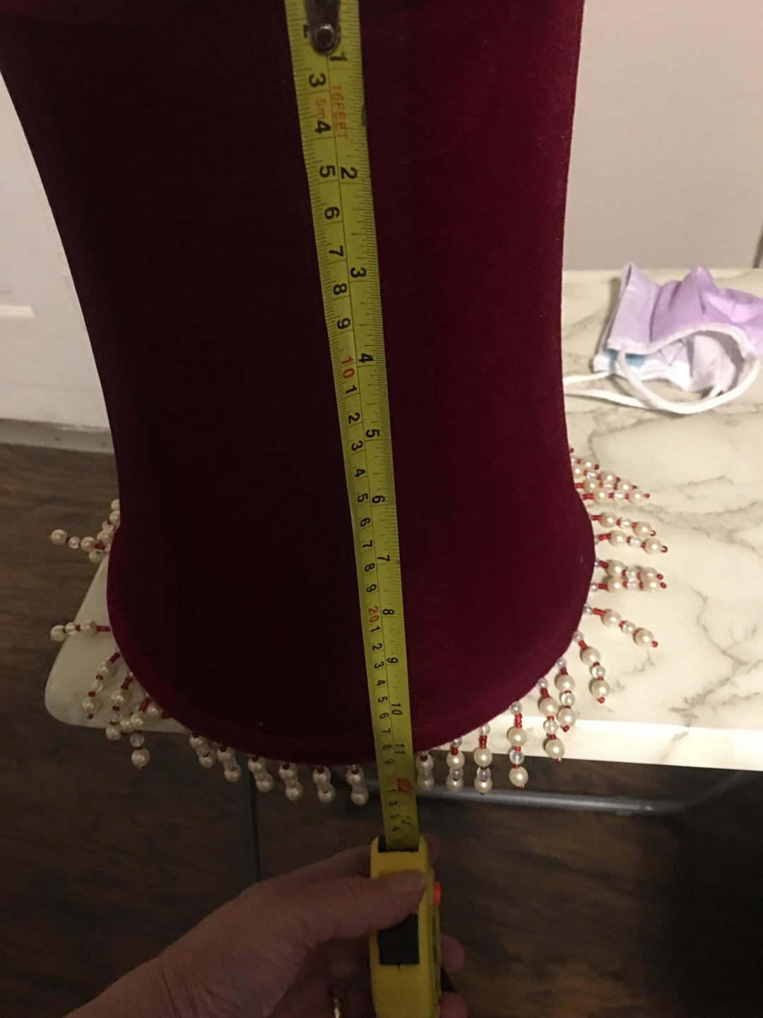 Red Velvet Tasseled Vintage Lamp Shade - Etsy