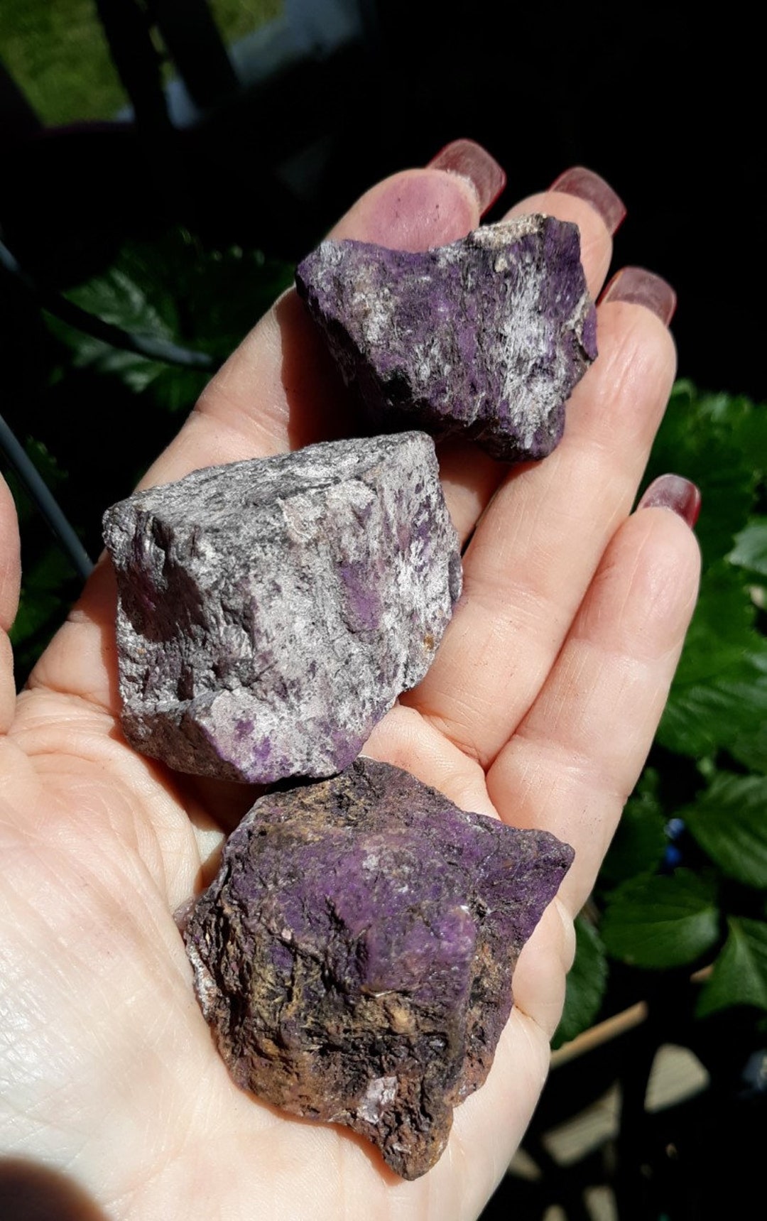 Natural Raw Purpurite Crystal/stone, Deep Purple Coloring, 3 Pieces ...