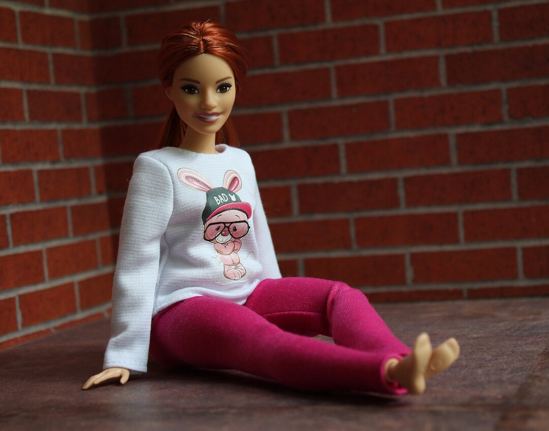 Handmade Curvy Size Fashion Doll Clothes. Blouse and Leggings for Dolls ...
