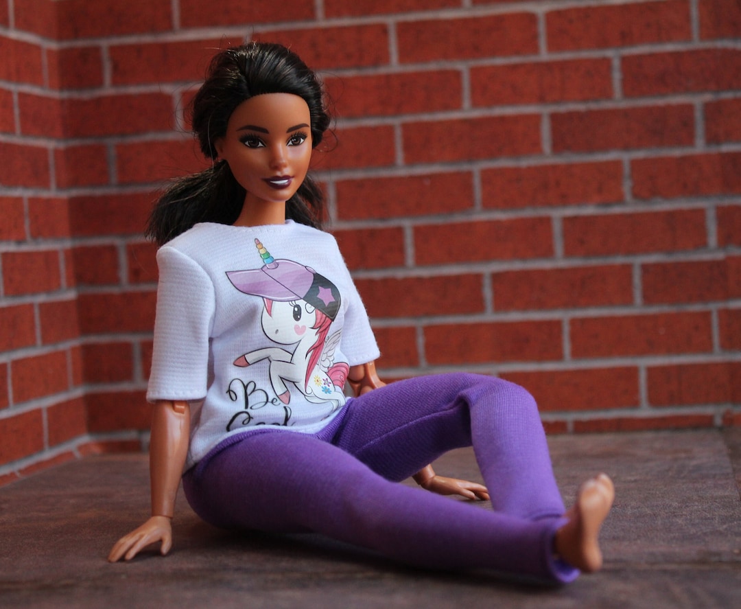 Handmade Clothes for Curvy Size Fashion Doll. T-shirt and Leggings for ...