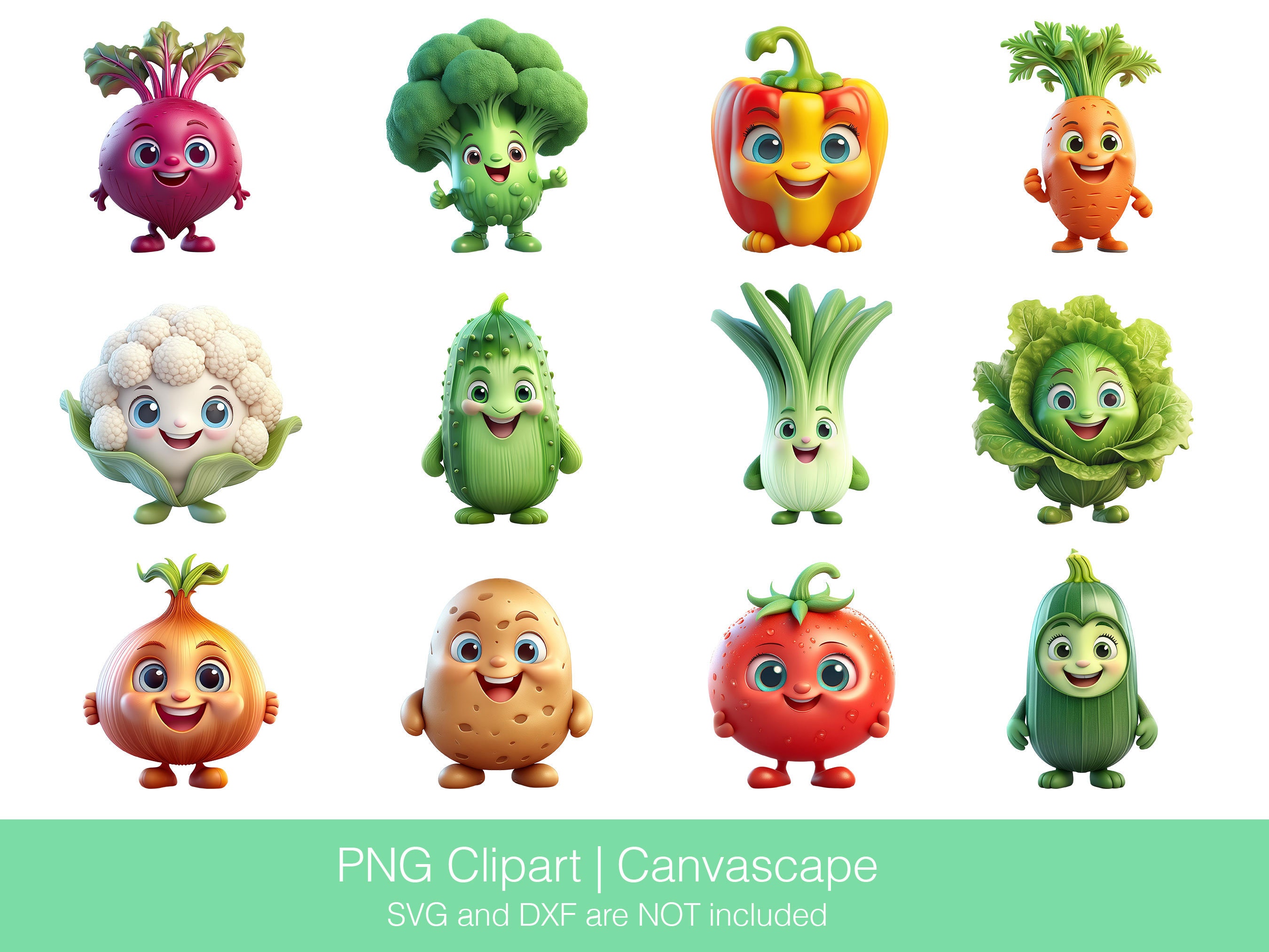 Cute Vegetable Clipart, Transparent Clipart, Digital Paper Craft ...