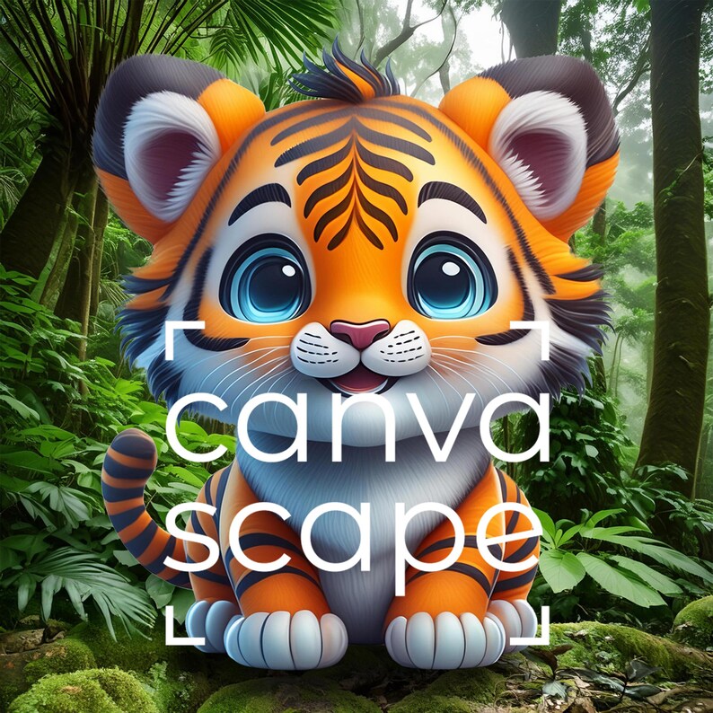 Baby Animals Clipart, Cute Animals, Digital Paper Craft, Tiger, Orang ...